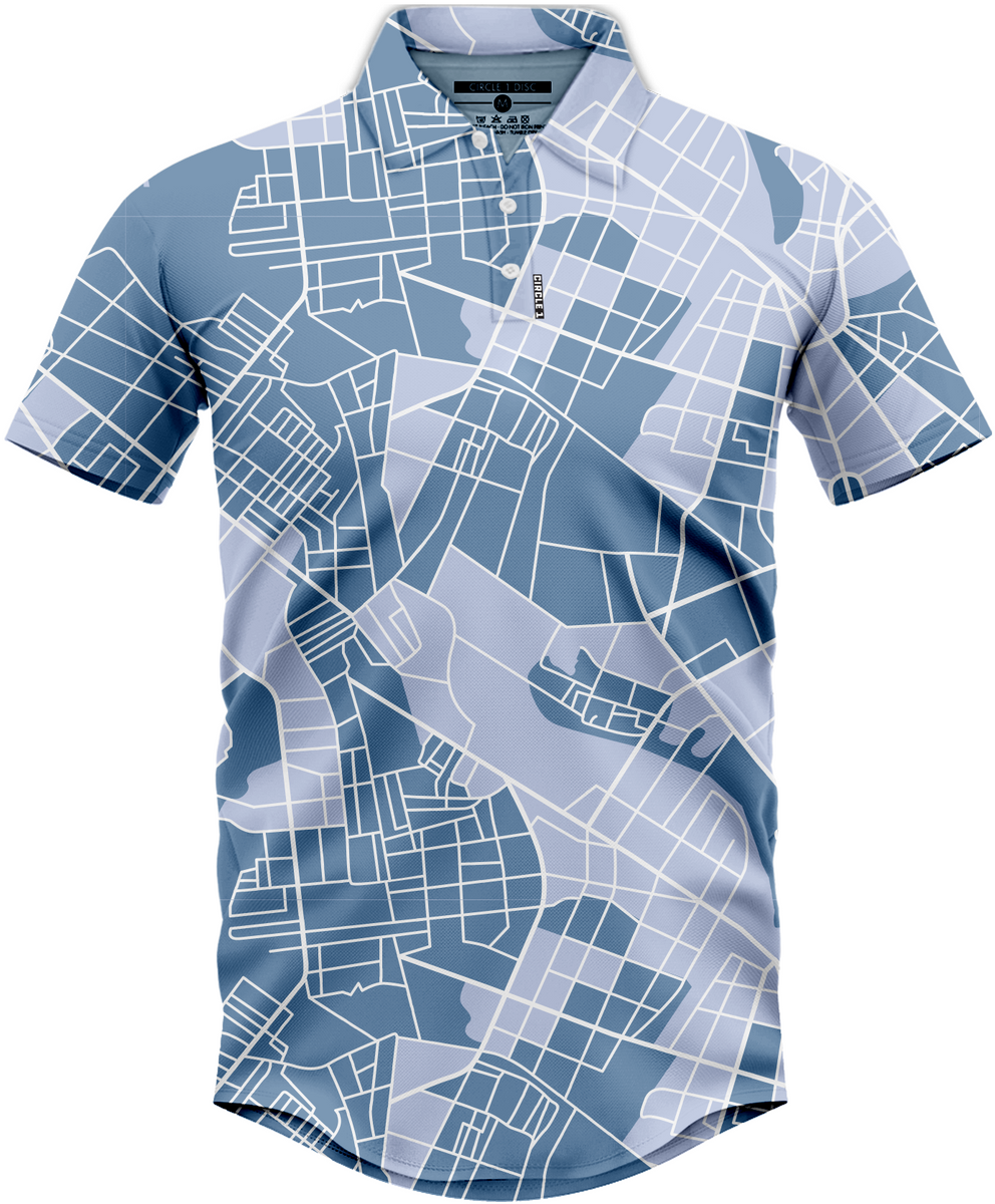 C1 Original Polo V3 - Blue Grid – Circle 1 Disc